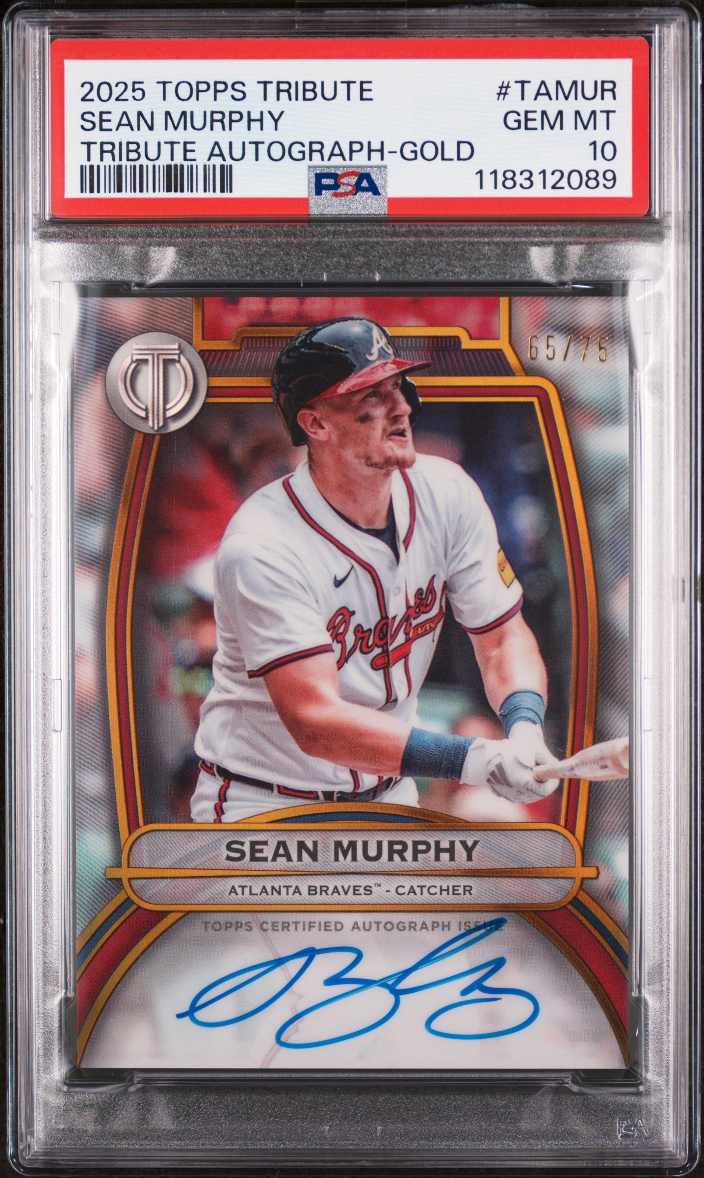 2025 Topps Tribute Tribute Autographs Gold Sean Murphy #TAMUR /75 PSA ...