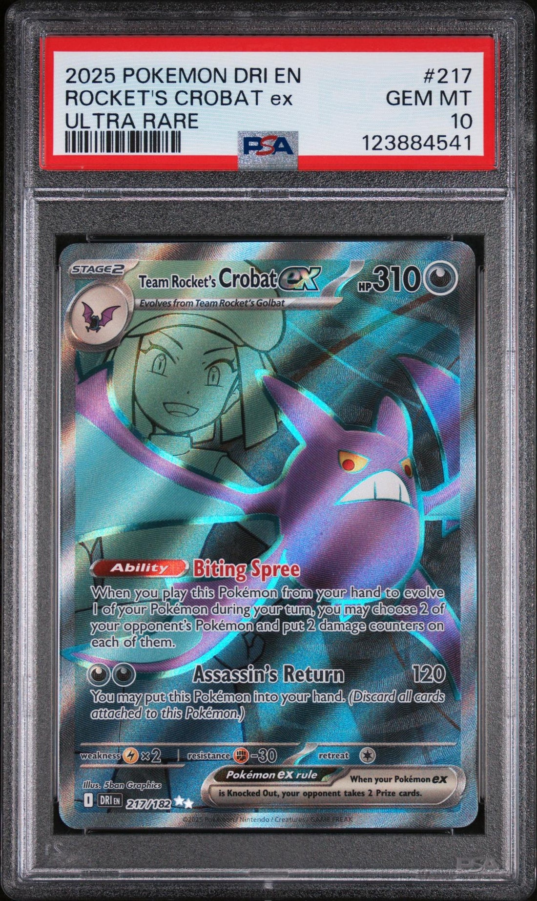 2025 Pokemon Destined Rivals Ultra Rare Team Rocket's Crobat Ex #217 ...