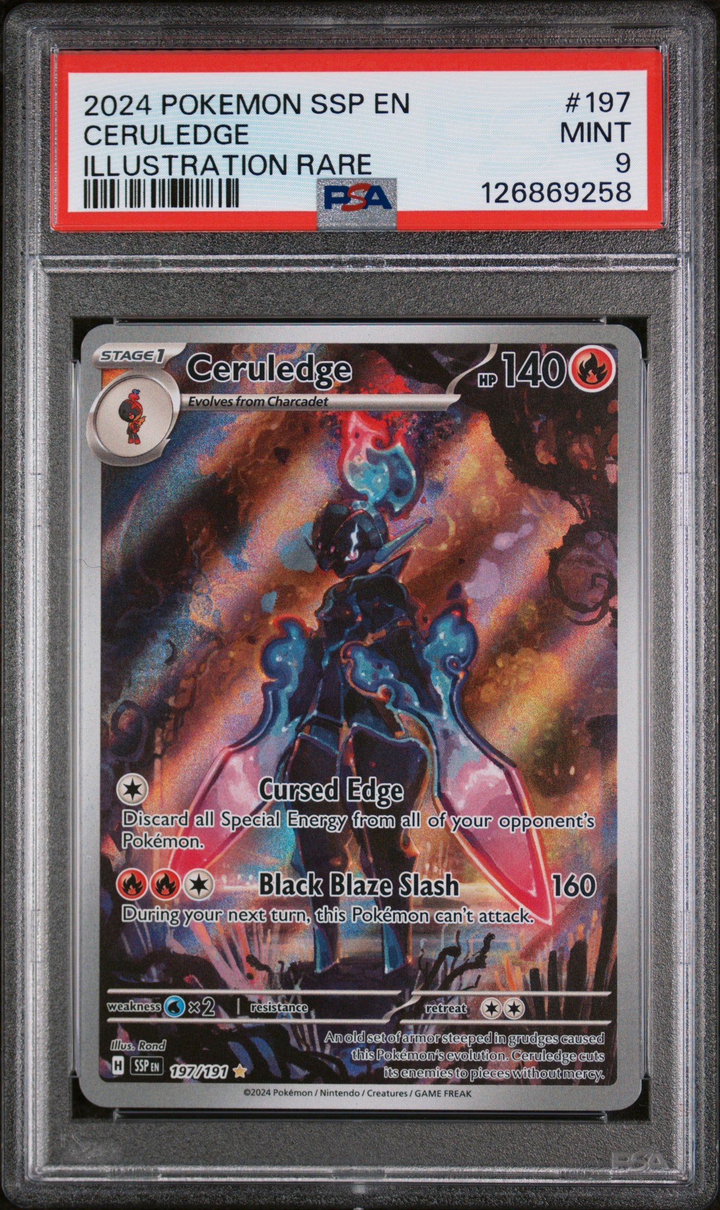 2024 Pokemon Surging Sparks Illustration Rare Ceruledge #197 PSA 9 ...