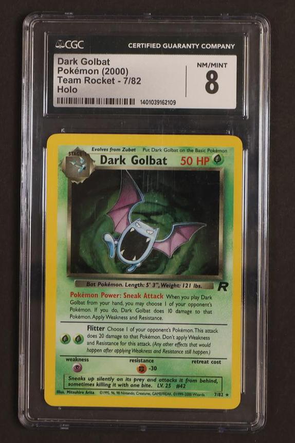 2000 Pokémon Team Rocket Dark Golbat #7/82 Holo CGC 8 – Monmouth Sports ...